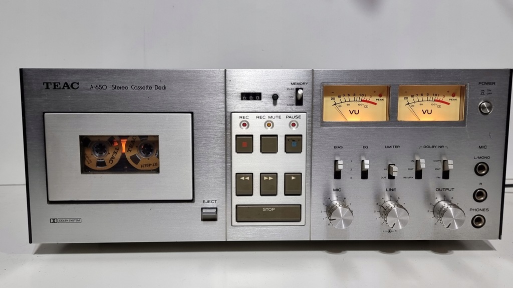 magnetofon TEAC Cassette Deck A650 VU meter - 12970484078 - oficjalne ...