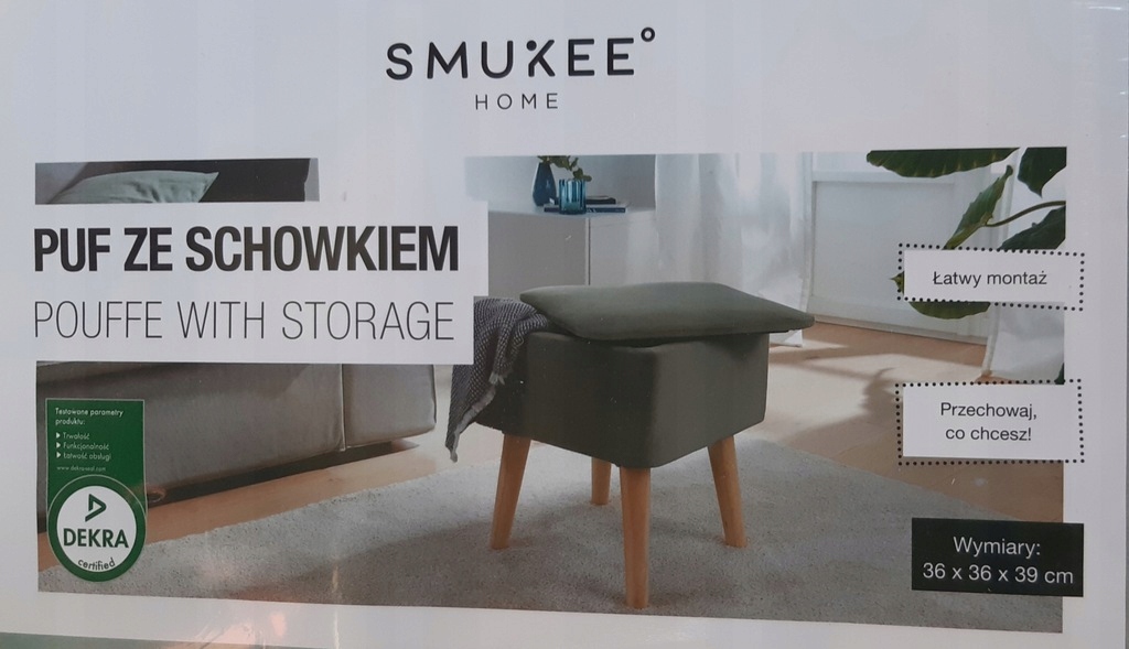 Puf ze schowkiem smukee home na nóżkach - 11368615593 - oficjalne ...