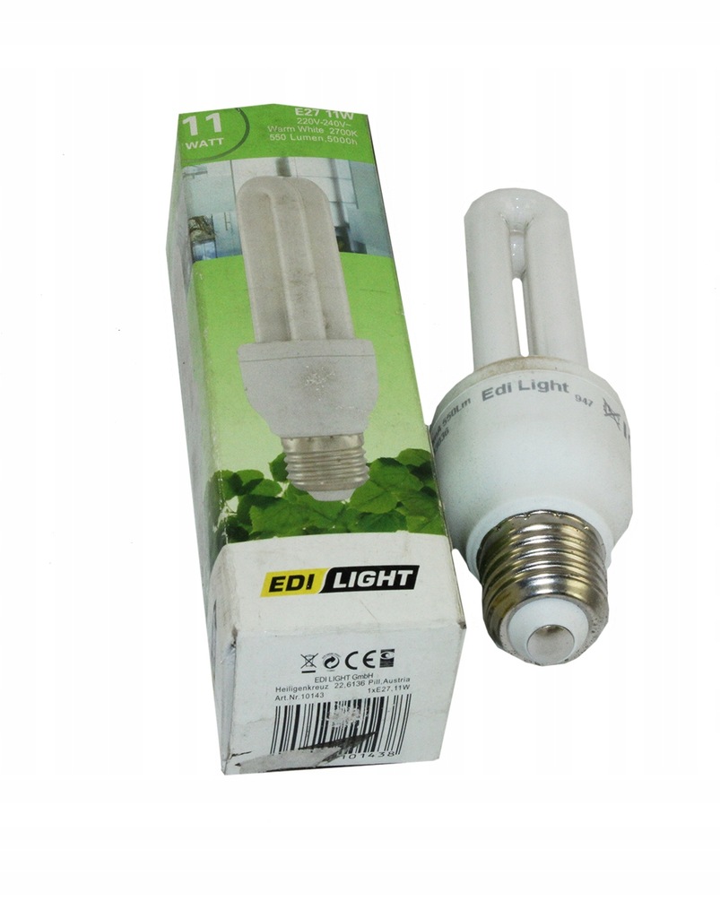 ŚWIETLÓWKA KOMPAKTOWA EDI LIGHT 11W = 55W E27 220-240V - 16602673626 ...