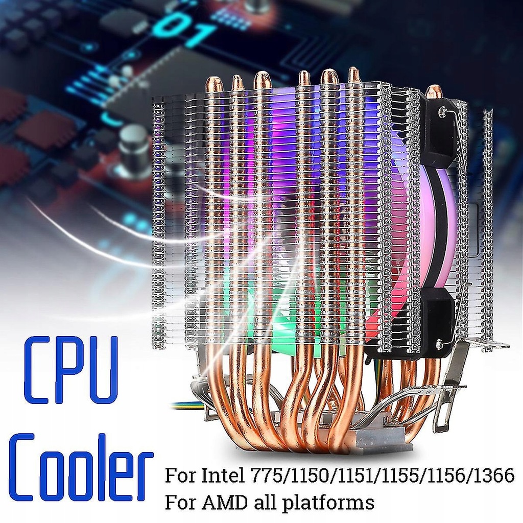 Cpu Cooler 6 Heatpipe Rgb Fan Heatsink For Intel - 12801097406 ...
