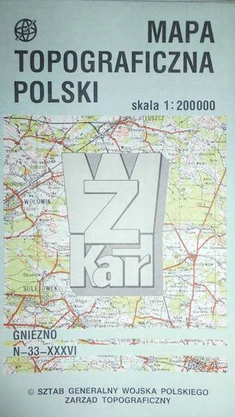 Mapa topograficzna polski Gniezno - - 13524342507 - oficjalne archiwum ...
