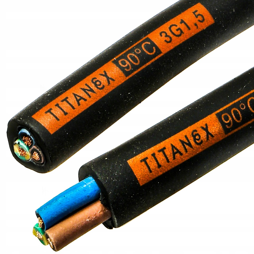PRZEWÓD gumowy HELUKABEL 3x1,5 TITANEX H07RN-F 750 - 7455718114 - oficjalne archiwum Allegro