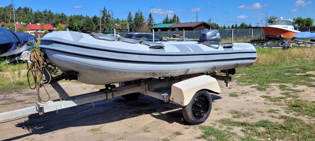 ponton Rib 3,5m z silnikiem yamaha 8km i przyczepa - 12857853910 ...
