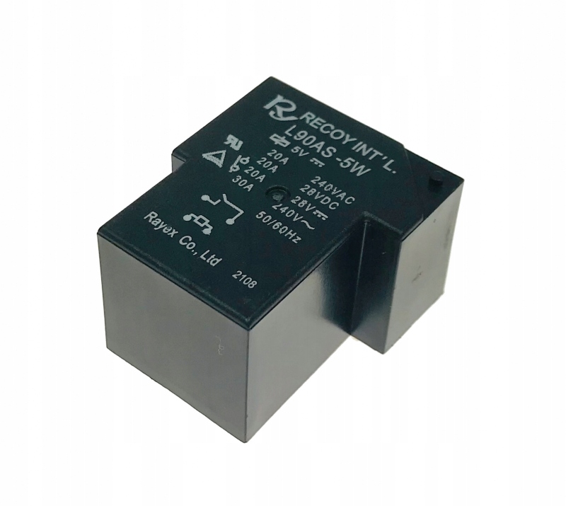 Przekaźnik, cewka 5V, styki 30A - 13350448694 - oficjalne archiwum Allegro