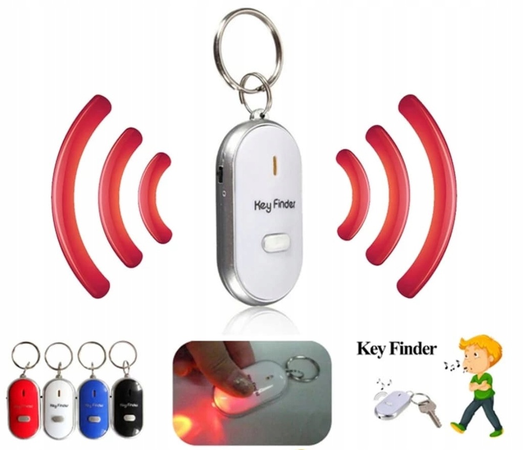 LOKALIZATOR KLUCZY KEY FINDER BRELOK NA GWIZDANIE - 11282094218 ...
