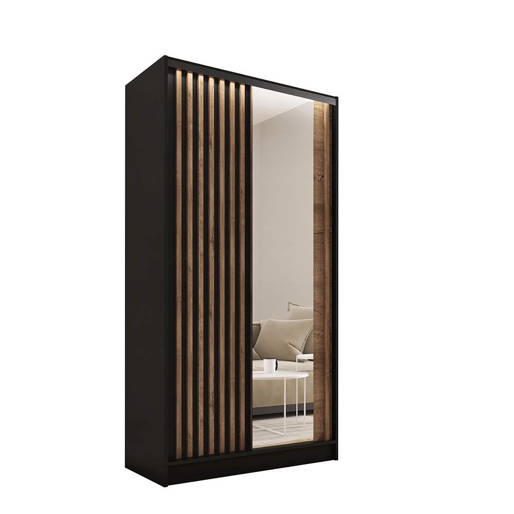 Szafa 100 cm przesuwna z lustrem LAMEL 3D Lefkas - 11930050856 ...