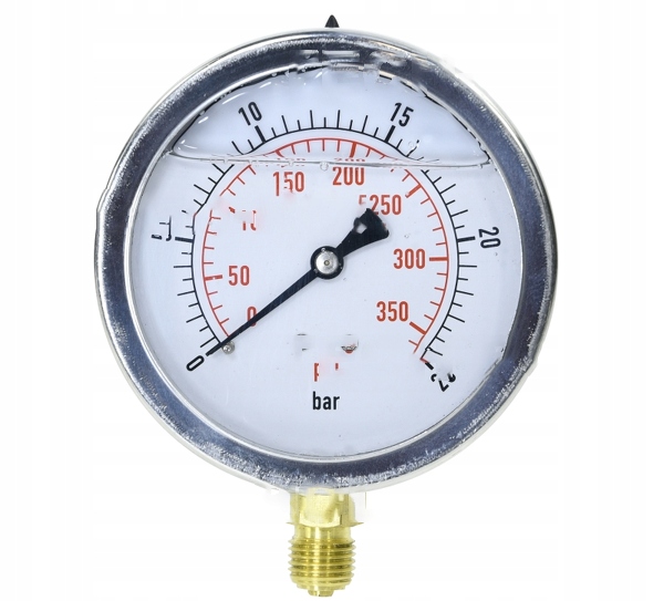 Manometr glicerynowy 0-25 bar, fi-80 mm; mocowanie - 13302555962 - oficjalne archiwum Allegro