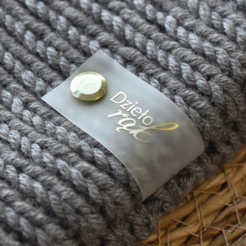 Metka silikonowa z nitem Dzieło rąk kwiatek złoto - 13044269341 ...