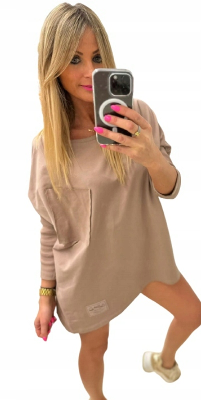 MEGI COLLECTION SUKIENKA DAMSKA OVERSIZE BEŻ - 13275546895 - oficjalne ...