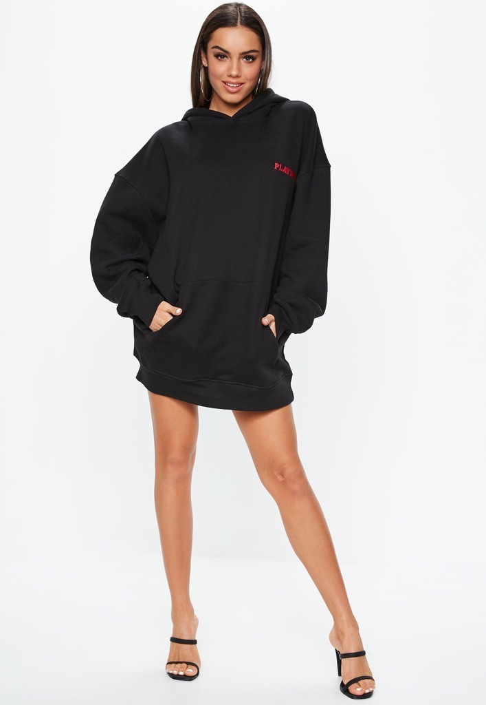 D24G007 BLUZA OVERSIZE NADRUK PLAYBOY MISSGUIDED L - 7869532072 - oficjalne archiwum Allegro