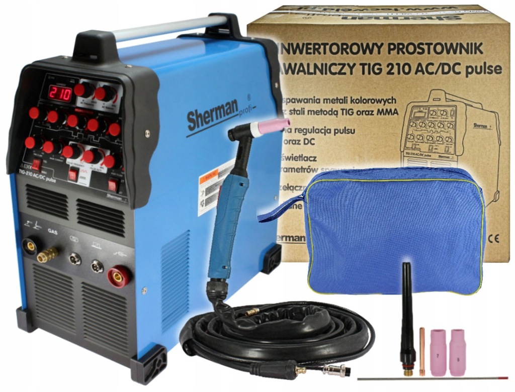 Spawarka INWERTOROWA TIG AC/DC 210 PULSE SHERMAN - 11689193309 - oficjalne archiwum Allegro