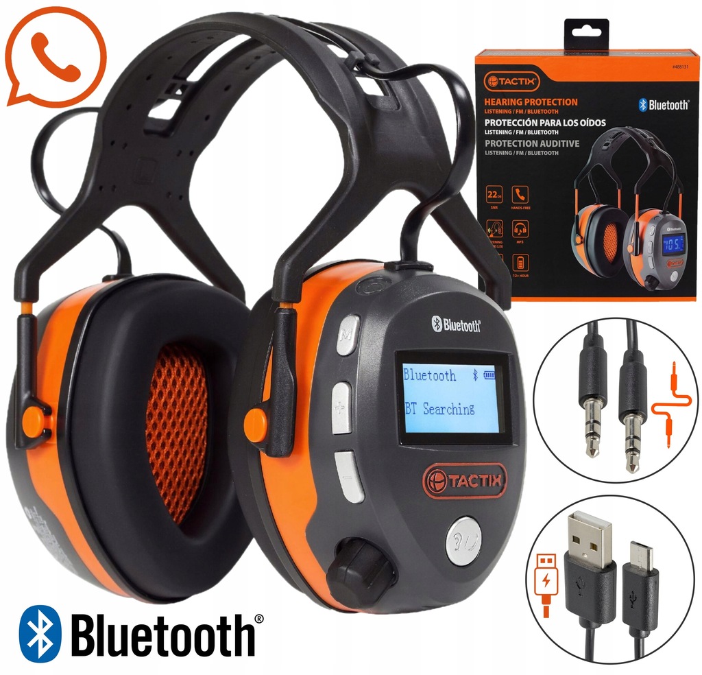 SŁUCHAWKI NAUSZNIKI OCHRONNE Z RADIEM BT TACTIX - 14208653629 - oficjalne archiwum Allegro