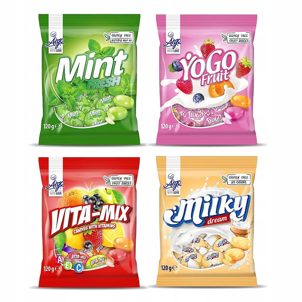 Zestaw Cukierki Argo Mix Smaków 4 x 120g - 12540097786 - oficjalne ...