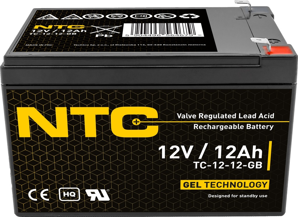 MOCNY AKUMULATOR ŻELOWY 12V 12Ah DO ALARMU UPS - 16269609178 - oficjalne archiwum Allegro