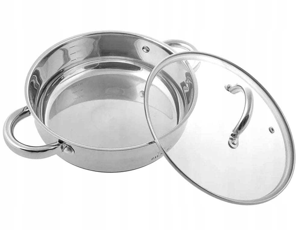 B1811 GSW garnek stalowy płaski niski 24cm - 16136416557 - oficjalne ...