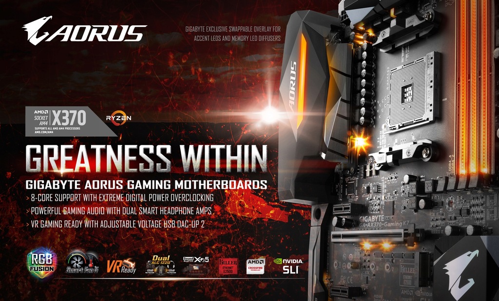 GIGABYTE AORUS X370 GAMING K7 AMD RYZEN X370 DDR4 - 8264570573 - oficjalne archiwum Allegro