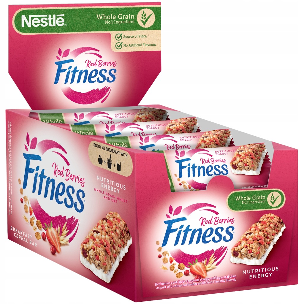 Nestle Fitness Red Berries Batonik zboże 16x23,5g - 12637638017 ...