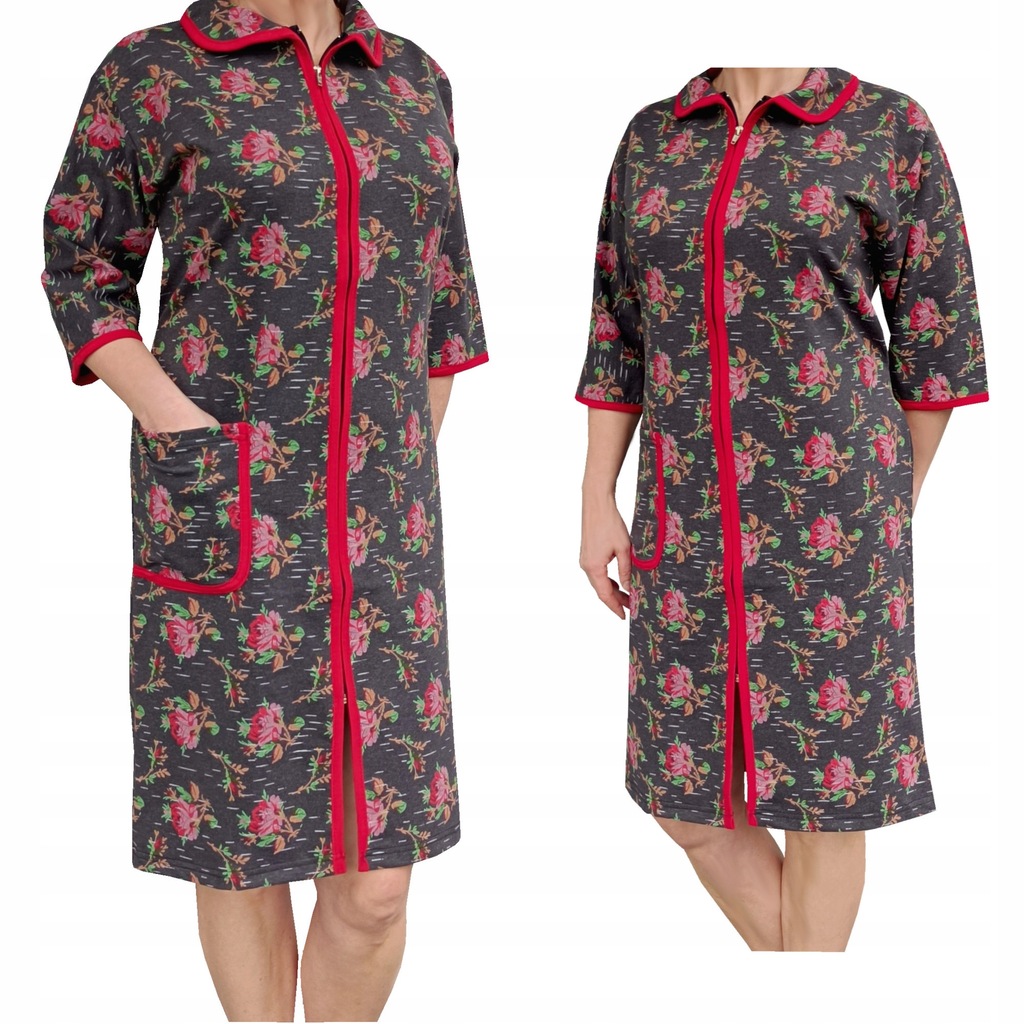 L, Podomka na zamek szlafrok gruby 3/4 rękaw SD5 - 13483917604 ...