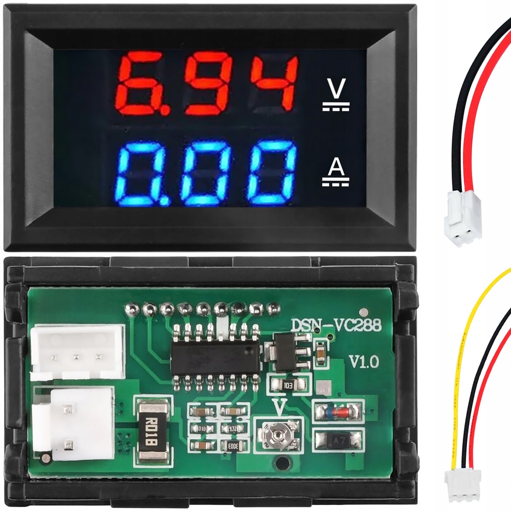 MIERNIK NAPIĘCIA ELEKTRYCZNY AMPEROMIERZ CYFROWY WOLTOMIERZ PANEL 100V 10A - 13093283997 ...