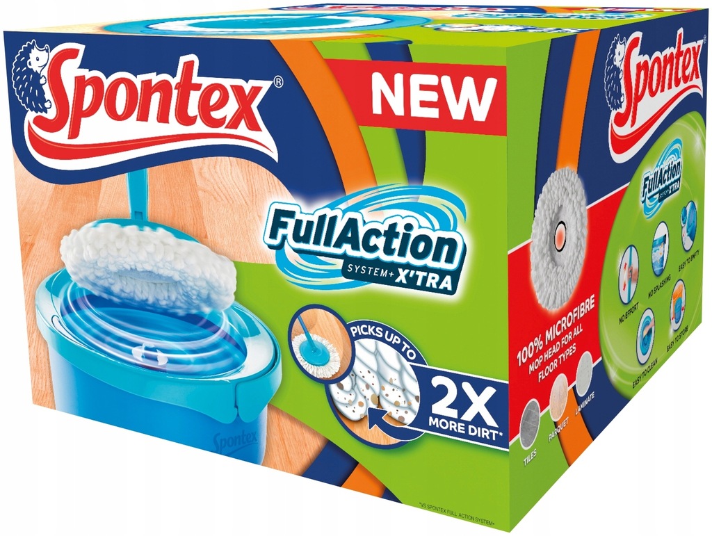 Spontex Mop obrotowy z wiadrem Spontex Full Action System Plus Xtra - 14525586304 - oficjalne ...