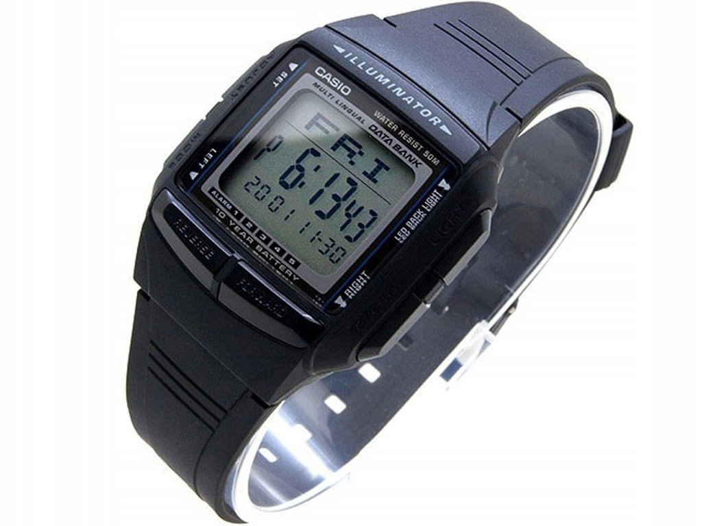 MĘSKI ZEGAREK CASIO DB-36-1A DATA BANK GRAWER 24H - 8316173443 ...