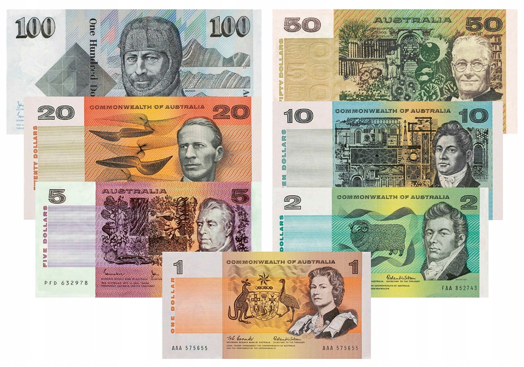 u02 Australia banknoty 1966-1984 repro - 12608202461 - oficjalne archiwum Allegro