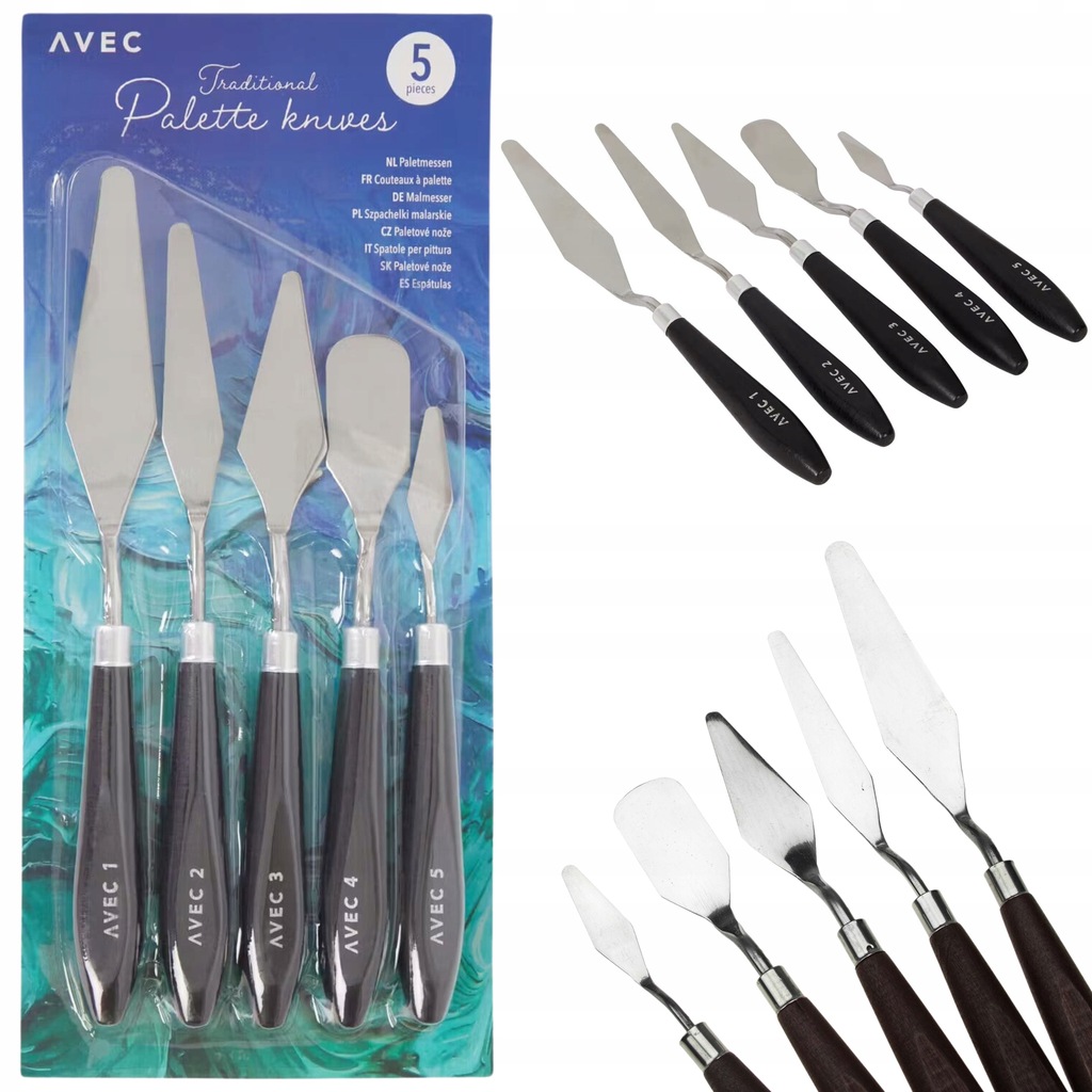 SZPACHELKI MALARSKIE ZESTAW SZPACHELEK 5 sztuk - 13638895147 ...