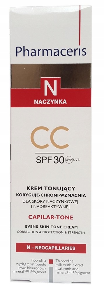 PHARMACERIS N KREM TONUJĄCY CC CAPILAR-TONE SPF30 - 10865466584 - oficjalne archiwum Allegro