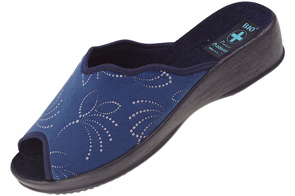 Pantofle klapki koturn BIO Adanex 25425 welur 40 - 11022736537 ...