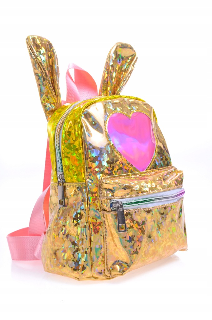 Plecak holo KID z uszami Złoty - 8119607236 - oficjalne archiwum Allegro