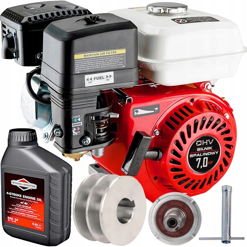 SILNIK SPALINOWY GX160 7KM OHV 20MM + OLEJ + KOŁO - 11278236959 - oficjalne archiwum Allegro