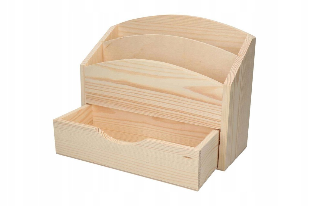 Drewniany LISTOWNIK organizer z szufladą - 10996282912 - oficjalne ...