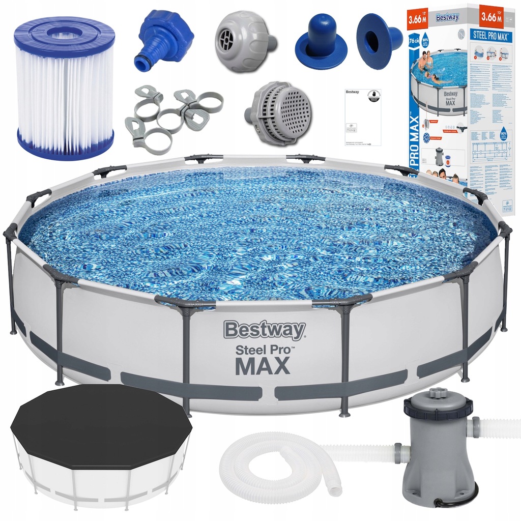 BASEN STELAŻOWY BESTWAY 366x76 ZESTAW 12w1 56416 - 12236856817 - oficjalne archiwum Allegro