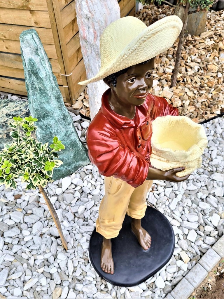 FIGURKA OGRODOWA - DUŻY MURZYN Z KOSZEM - 6705043480 - oficjalne ...