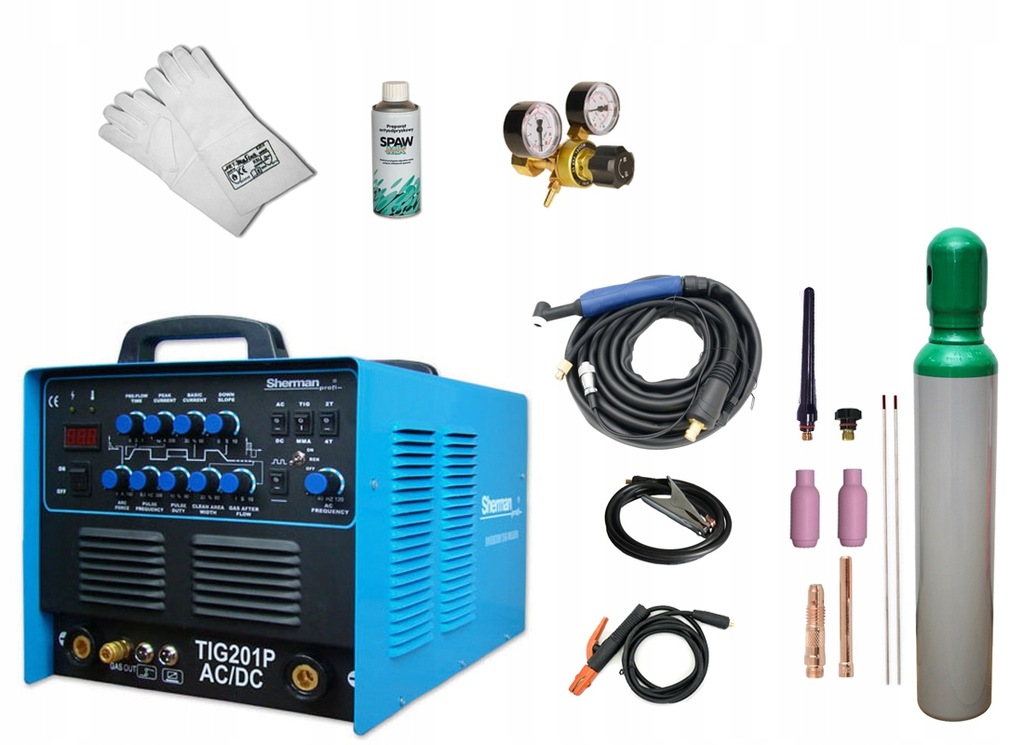 Spawarka Sherman TIG 201P AC/DC Inwertorowa zestaw - 10420930336 - oficjalne archiwum Allegro