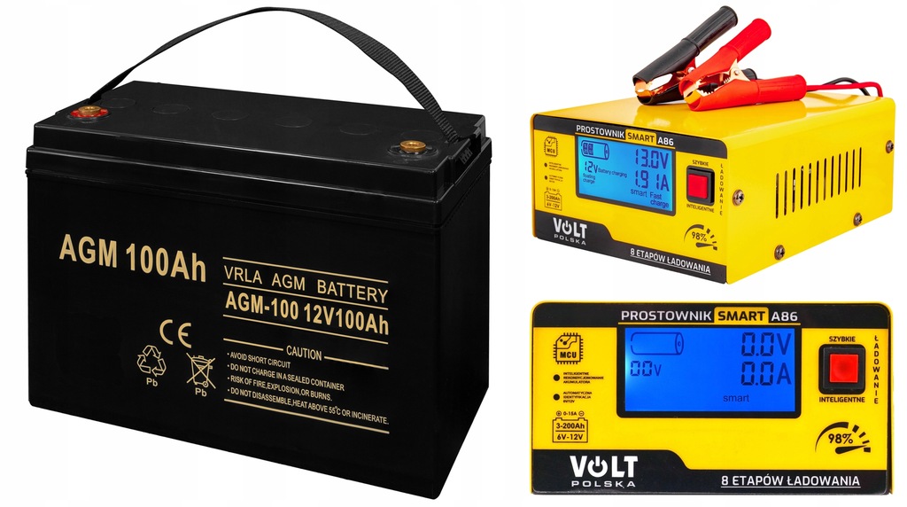 AKUMULATOR AGM VPRO 12V 100Ah VRLA BEZOBSŁUG + ŁAD - 12804765449 - oficjalne archiwum Allegro