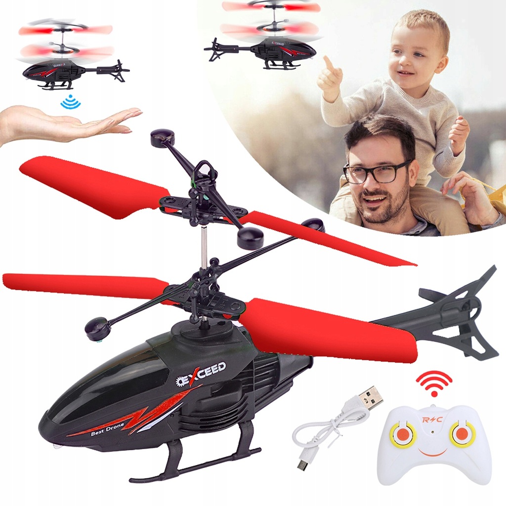 MINI HELIKOPTER ZDALNIE STEROWANY ZABAWKA LATAJĄCY HELIKOPTER DLA ...