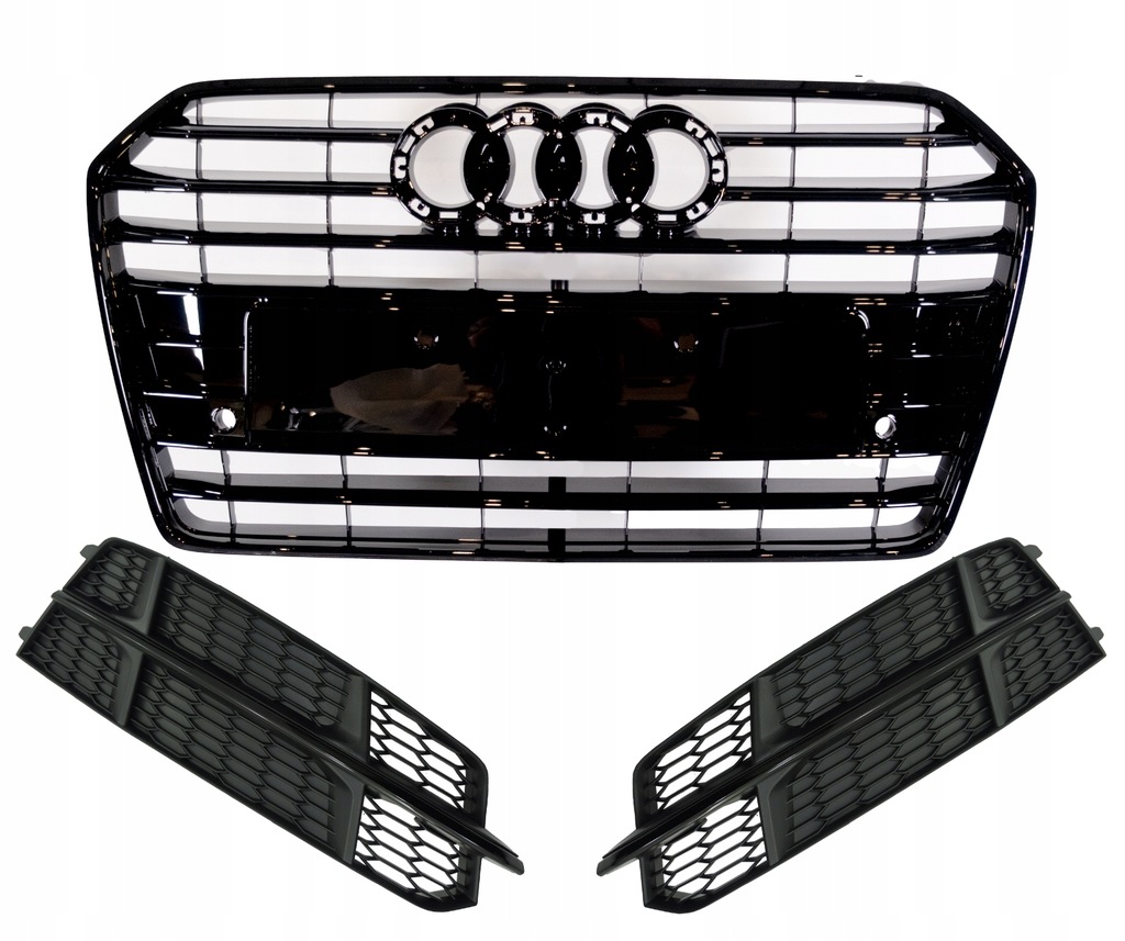 GRILL ATRAPA KRATKA LEWA PRAWA AUDI A6 C7 LIFTING S-LINE 14-18R BLACK ...