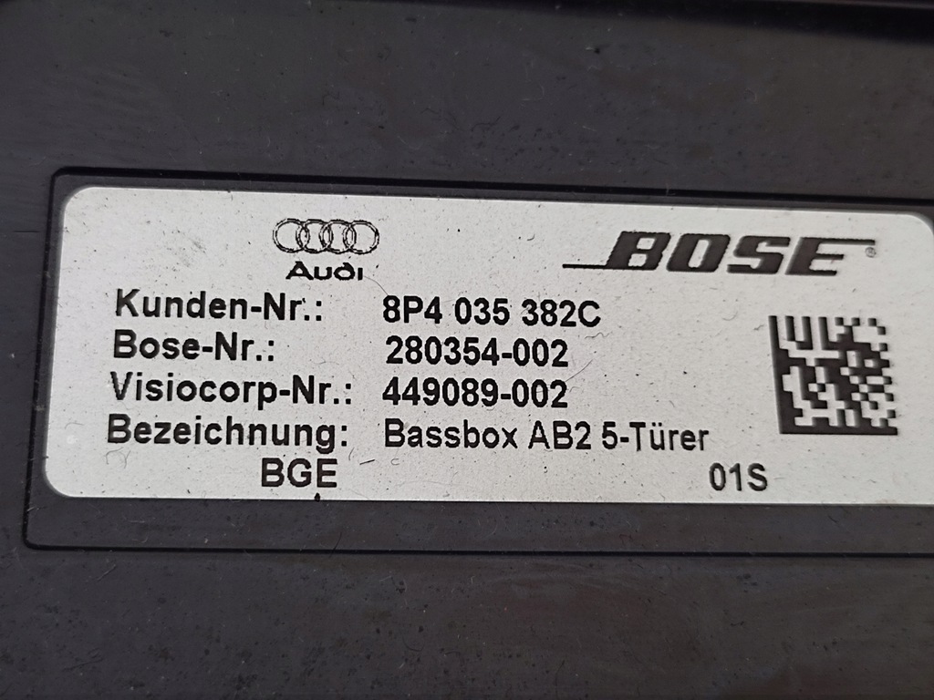 AUDI A3 8P lift GŁOŚNIK SUBWOOFER BOSE 8P4035382C - 13113589547 - oficjalne archiwum Allegro