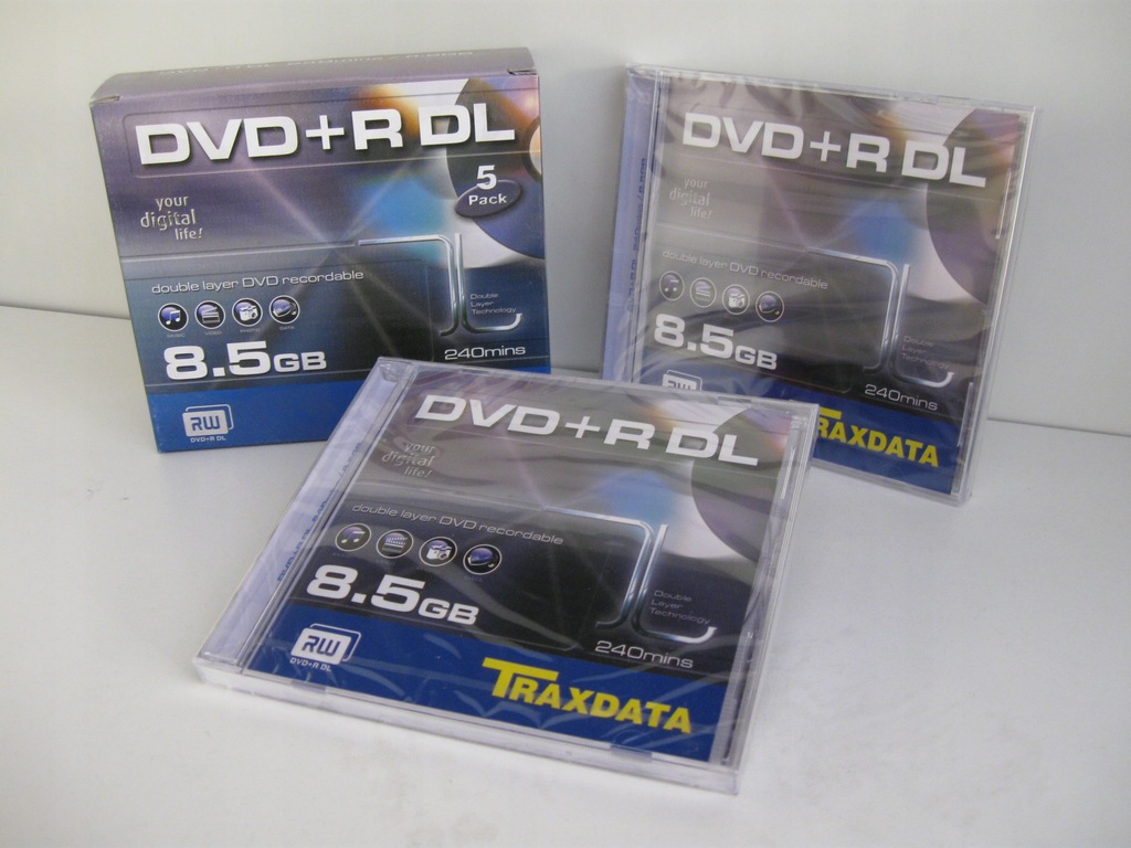 Płyty Traxdata DVD+R Double Layer 8,5 GB box - 12544129771 - oficjalne archiwum Allegro