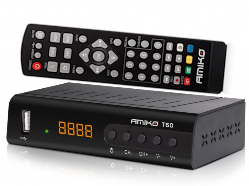 DEKODER TUNER HD DVB-T2 AMIKO T60 HDMI USB 9415 - 8735378374 - oficjalne archiwum Allegro