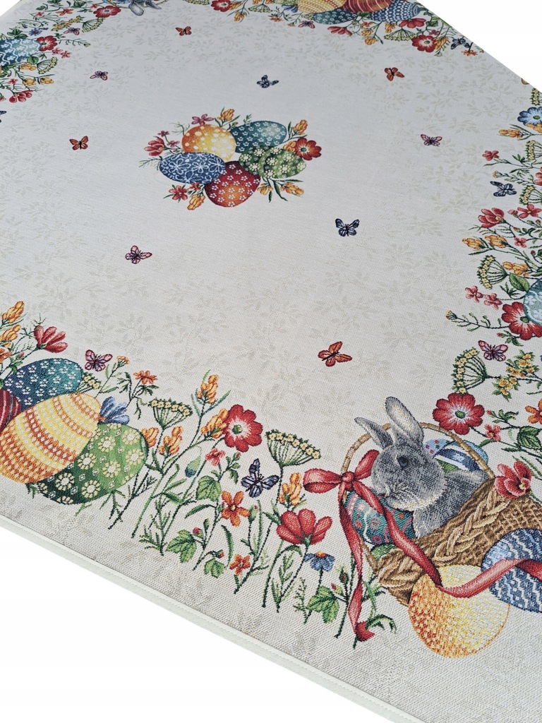 OBRUS GOBELINOWY WIELKANOCNY PISANKI 100x100 cm - 13344553852 - oficjalne archiwum Allegro