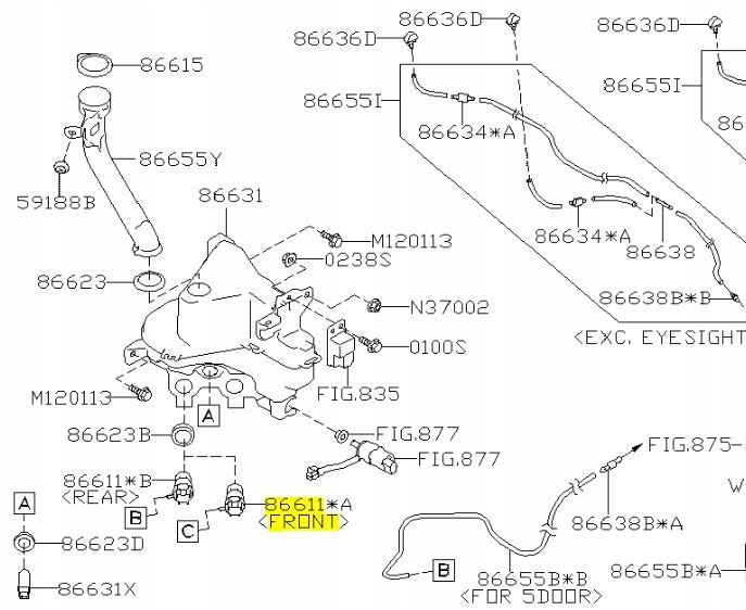 POMPKA SPRYSKIWACZY SUBARU IMPREZA XV FORESTER 17- - 10566786170 ...