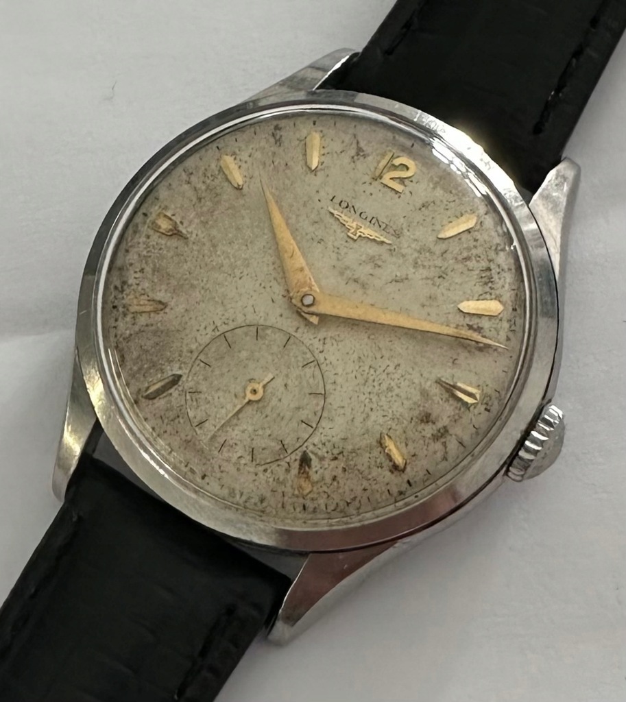 LONGINES cal.12.68 Z 1950 rok STALOWY ORYGINAŁ PASEK SKÓRA UNIKAT ...
