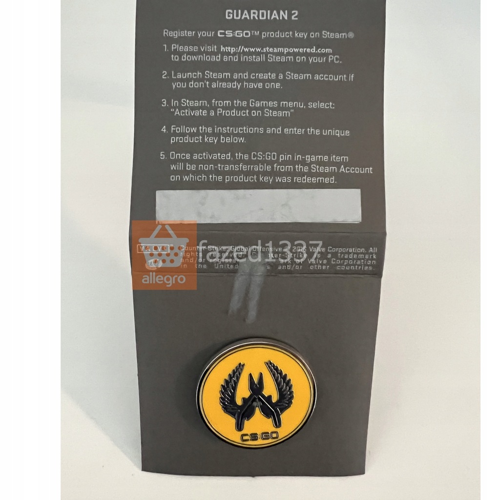 CS:GO PIN - ORYGINALNY PIN GUARDIAN 2 - SAM KOD - 12969945570 ...
