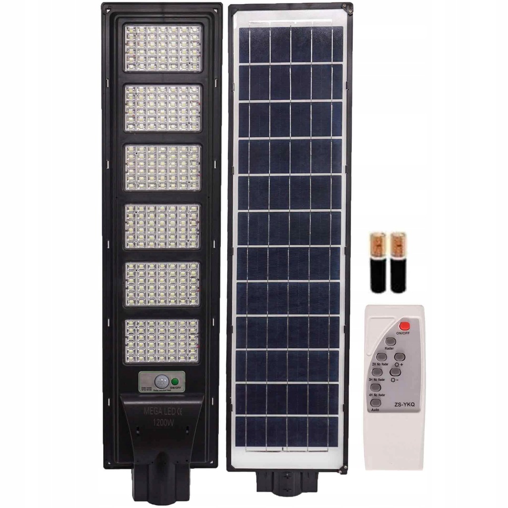 Lampa LED 1200w Solarna Uliczna Pilot + Mocowanie - 12484113871 - oficjalne archiwum Allegro