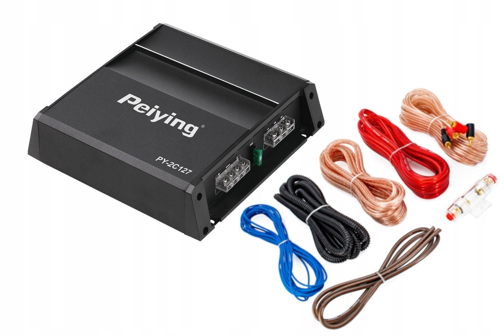 Wzmacniacz samochodowy 2Kanały Mostek Zestaw Kabli - 11730565560 - oficjalne archiwum Allegro