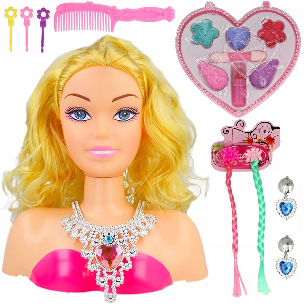 GŁOWA LALKI DO STYLIZACJI CZESANIA MAKIJAŻU LALKA - 13268009617 - oficjalne archiwum Allegro