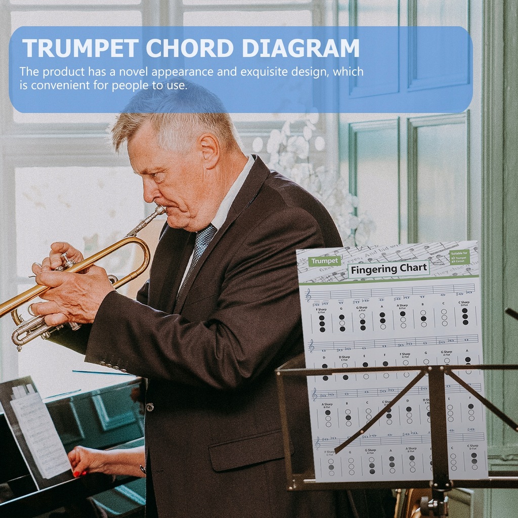 Chord Fingering Chart Trumpet Poster Guide Major - 14082248929 ...