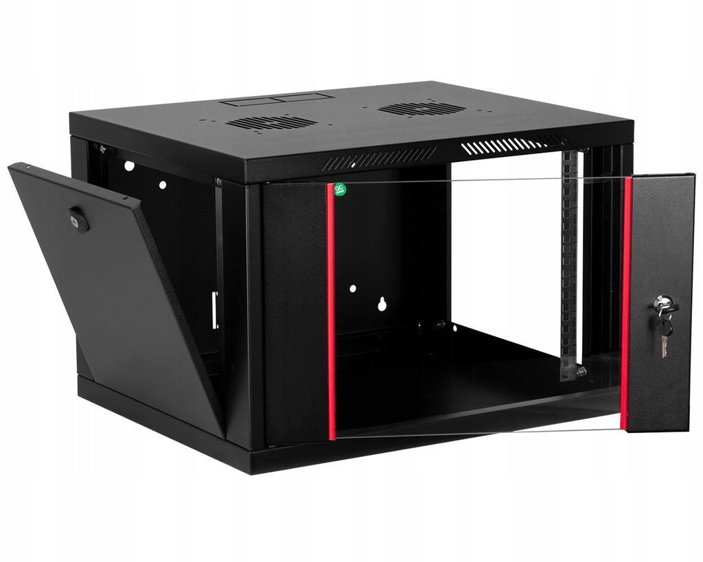 SZAFA WISZĄCA RACK SZAFKA SERWEROWA 19" 7U 450 mm CZARNA Z SZYBĄ ...